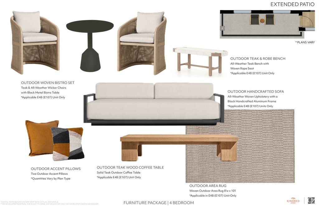 Furniture Package 4 Bedroom - Kindred Resort Real Estate and Club Sales