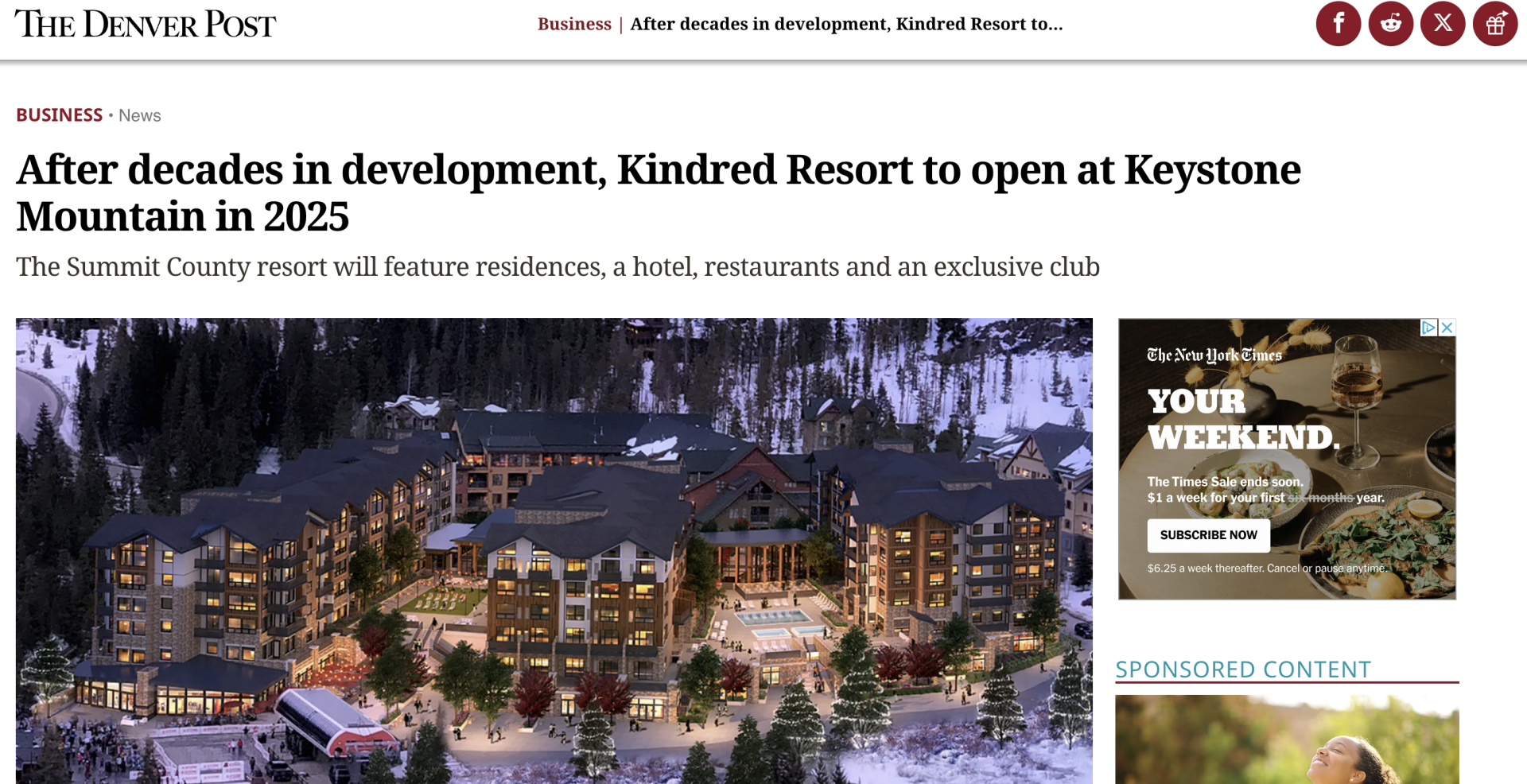 DENVER POST | After decades in development, Kindred to open at Keystone ...